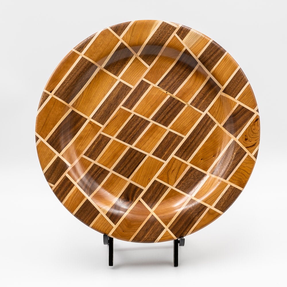 392-007 Large Random Segmented Platter by Ed Lewis | Art Market Gallery